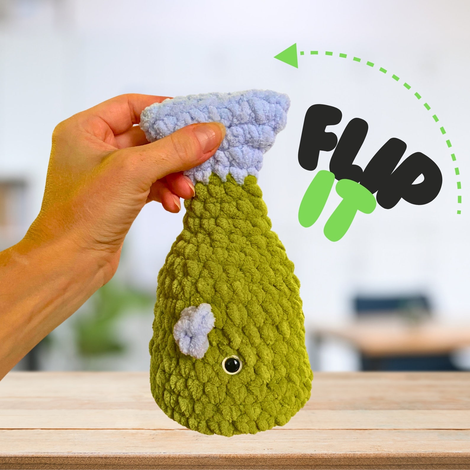 No Sew Amigurumi Fish Crochet Pattern Fidget Toy Flipping Fish Flip the ...