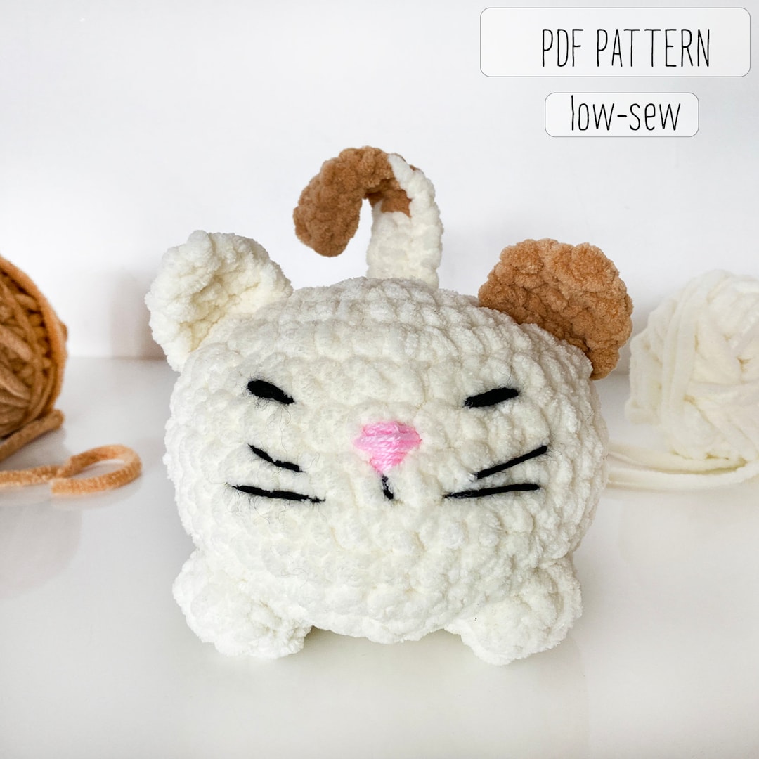 Cat Loaf Crochet Pattern, Chubby Cat, Amigurumi Pattern, Low-sew Cat ...