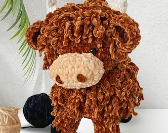 Highland Cow Crochet Pattern, Amigurumi Cow Pattern, Crochet Plushie ...