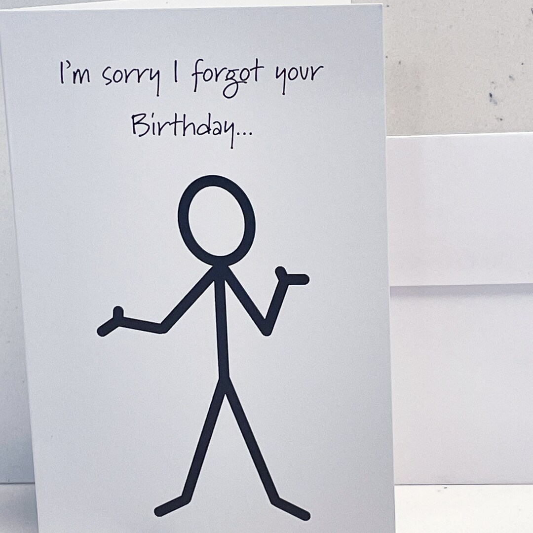 Funny Belated Birthday Card: Dry Humor Message - Etsy