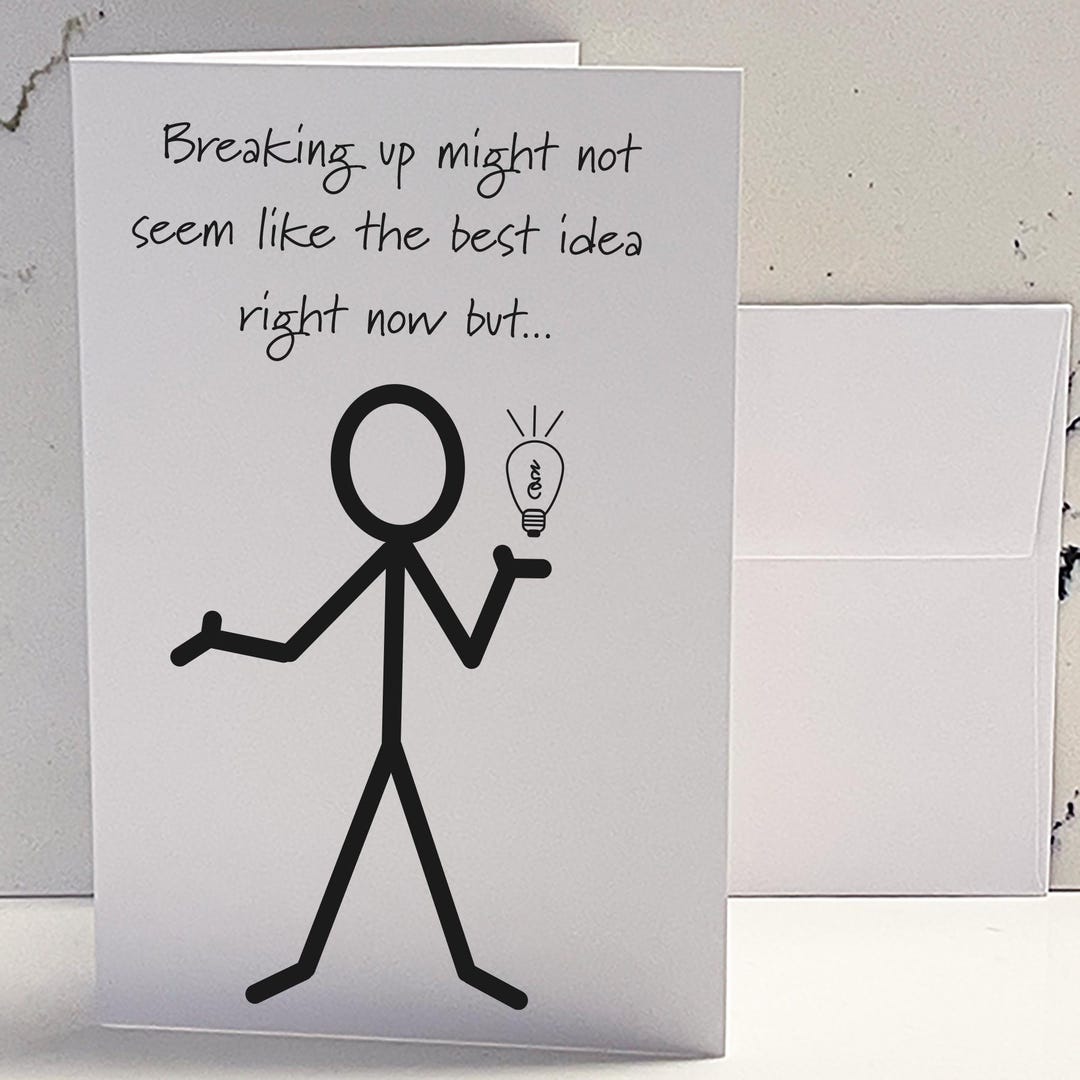 Funny Breakup Card: Sarcastic Relationship Humor - Etsy