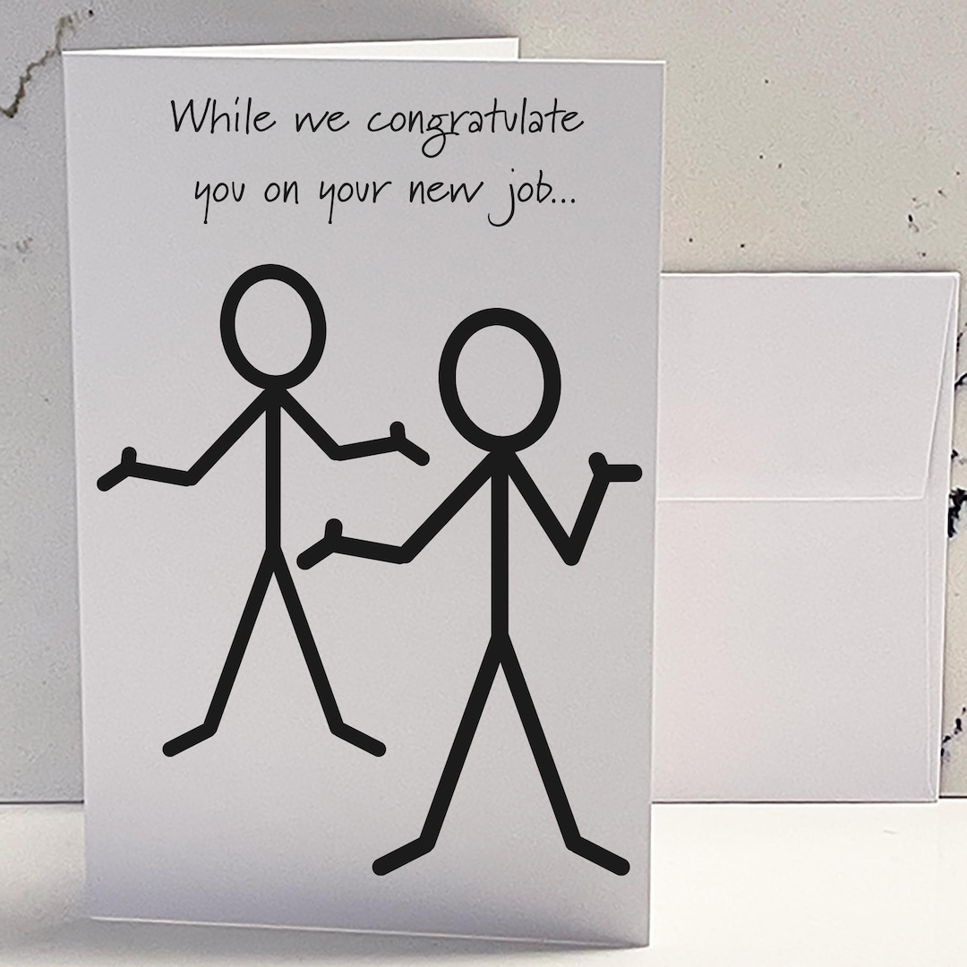 Funny New Job Card: Snarky Coworker Gift - Etsy