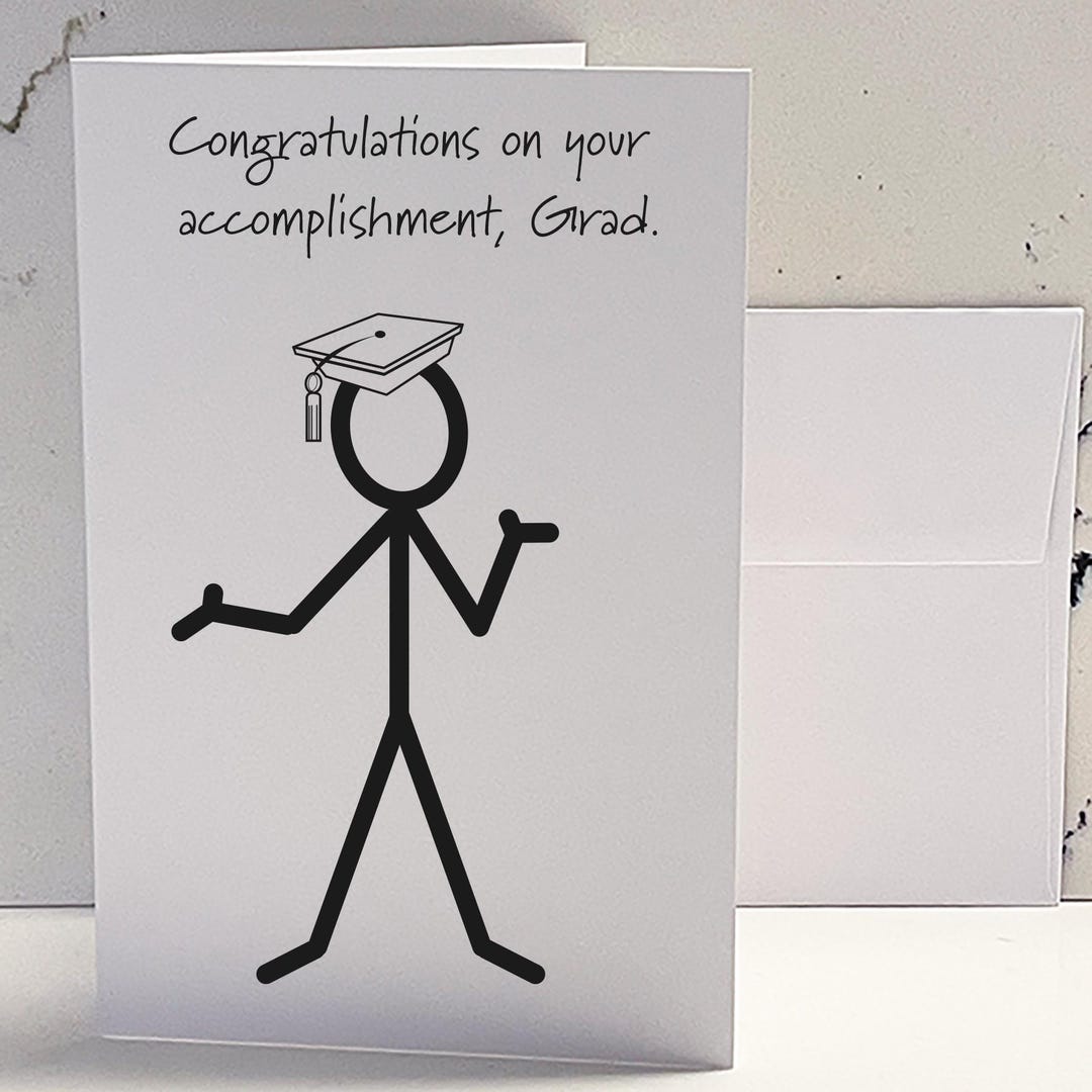Funny Graduation Card - Snarky Graduation Card - Sarcastically Dark ...