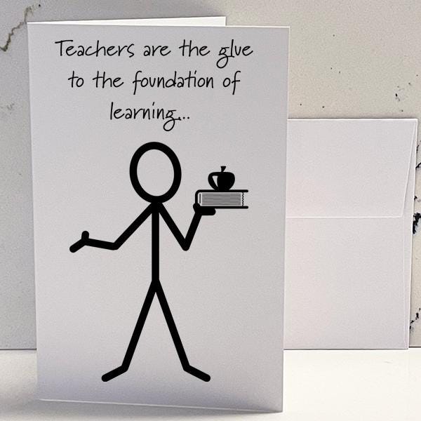 Funny Teacher Card Back to School Card Teacher Appreciation Card - Etsy