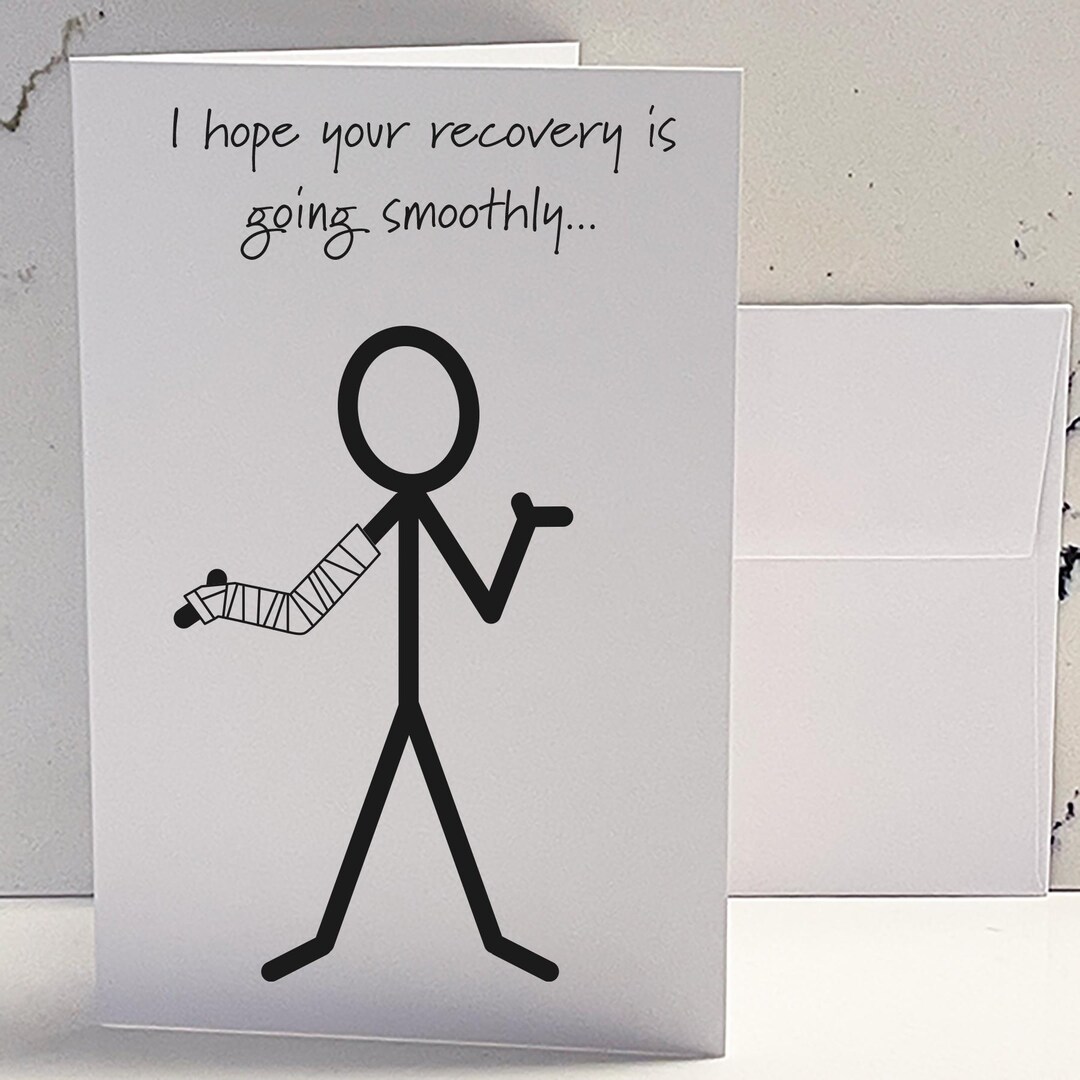 Funny Sarcastic Get Well Card: Stick Figure Humor - Etsy