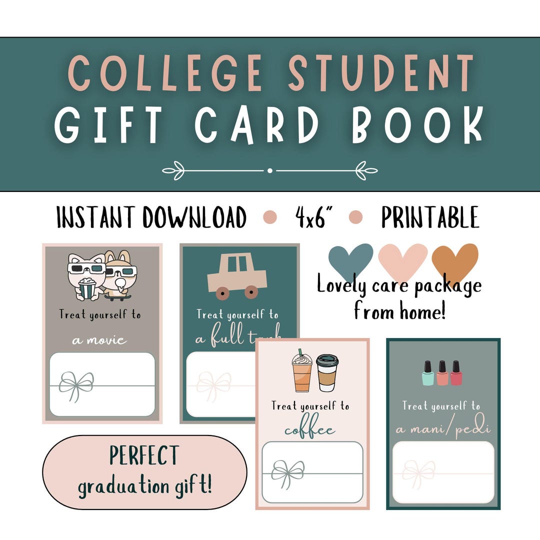 College Care Package Gift Card Book | Graduation Gift | Boho Gift Card ...