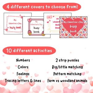 Valentines Day Toddler Busy Book Pre K Quiet Book | Printable Busy Book ...