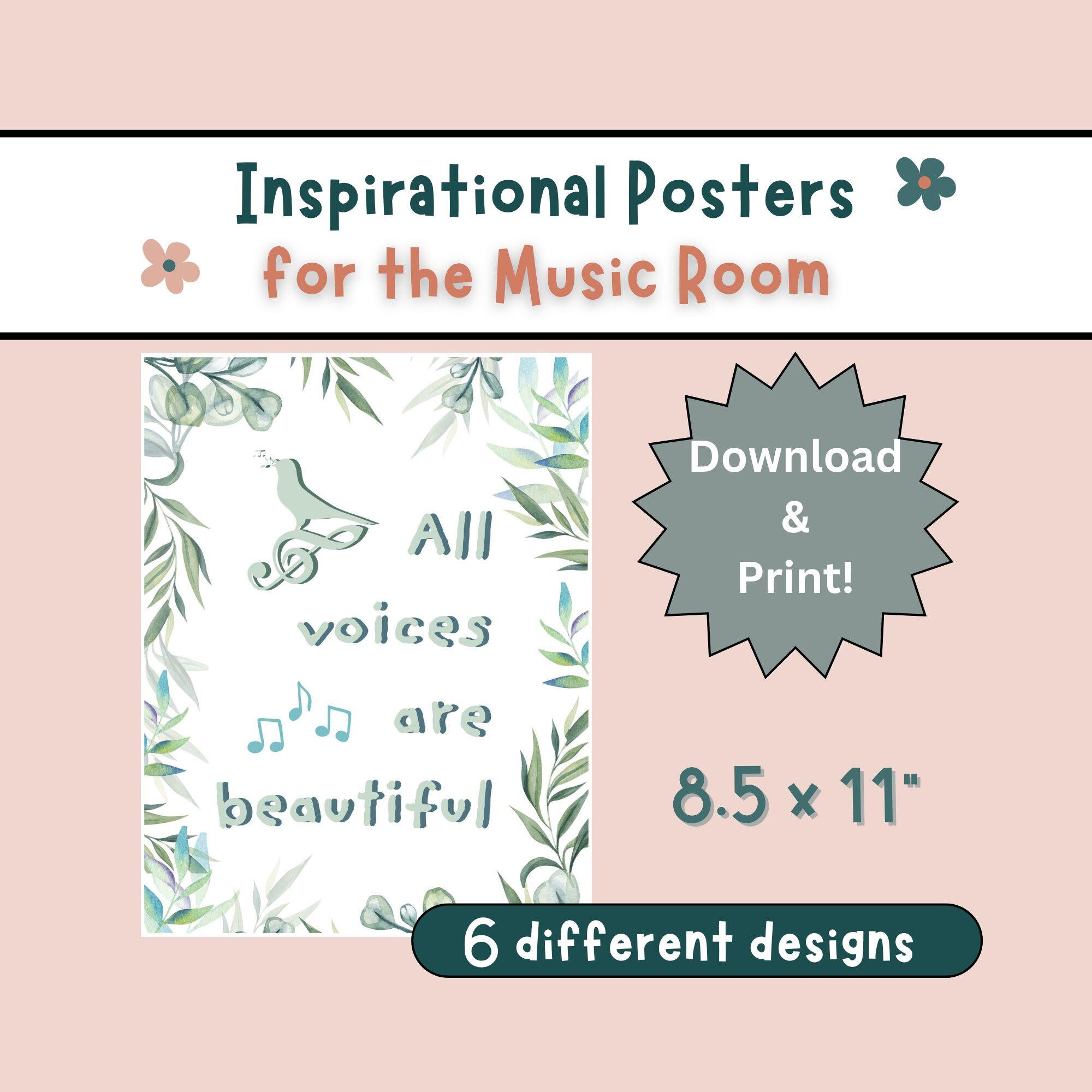 Printable Posters for the Music Room | Inspirational Positive Botanical ...
