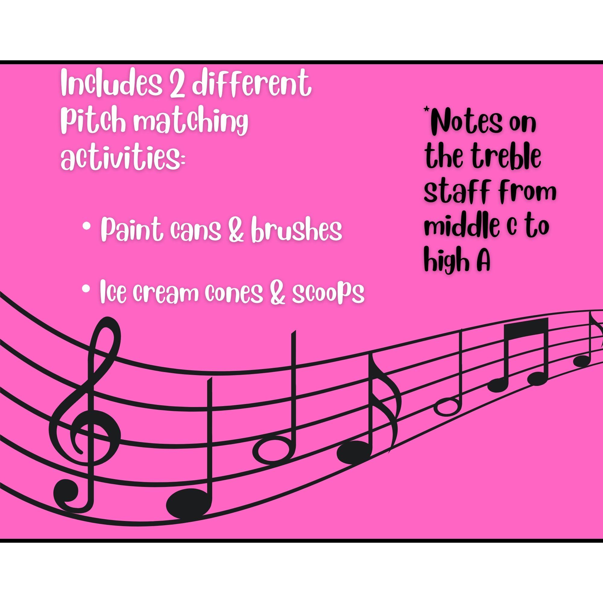 Treble Clef Pitch Matching Game for Music Centers | Elementary Music ...