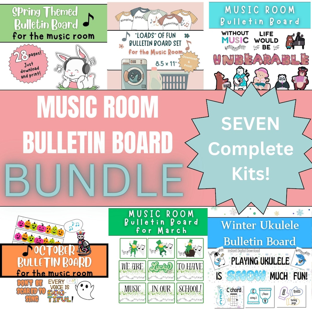 Music Room Bulletin Board BUNDLE | Elementary Music Room Decor ...