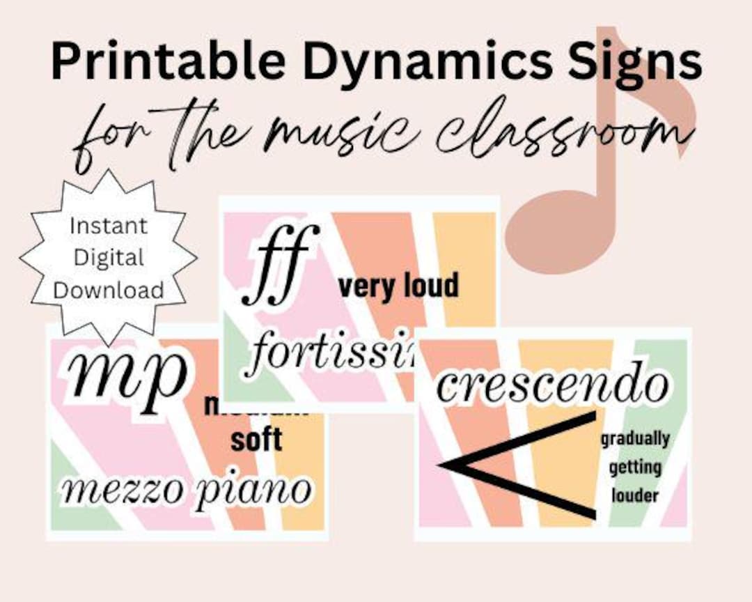 Music Room Dynamics Posters, Printable Elementary Music Room Decor ...
