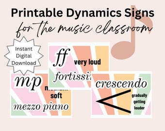 Music Symbols Printable Music Room Decor Retro Theme Music Posters for ...