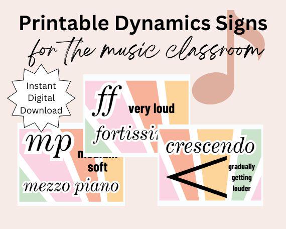 Music Room Dynamics Posters, Printable Elementary Music Room Decor ...