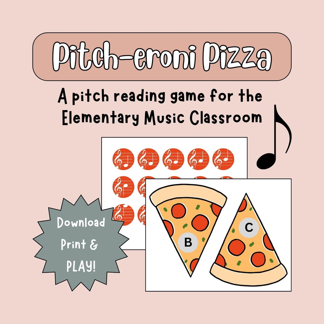 Pizza Pitch Matching Game for General Music Centers | Elementary Music ...