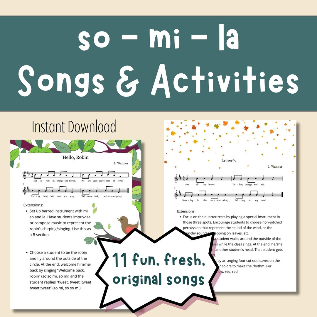 So Mi La Songbook | Original Songs Using so Mi and La for General Music ...