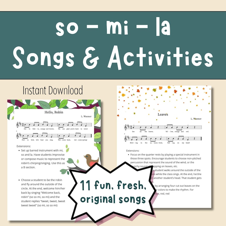 So Mi La Songbook | Original Songs Using so Mi and La for General Music ...