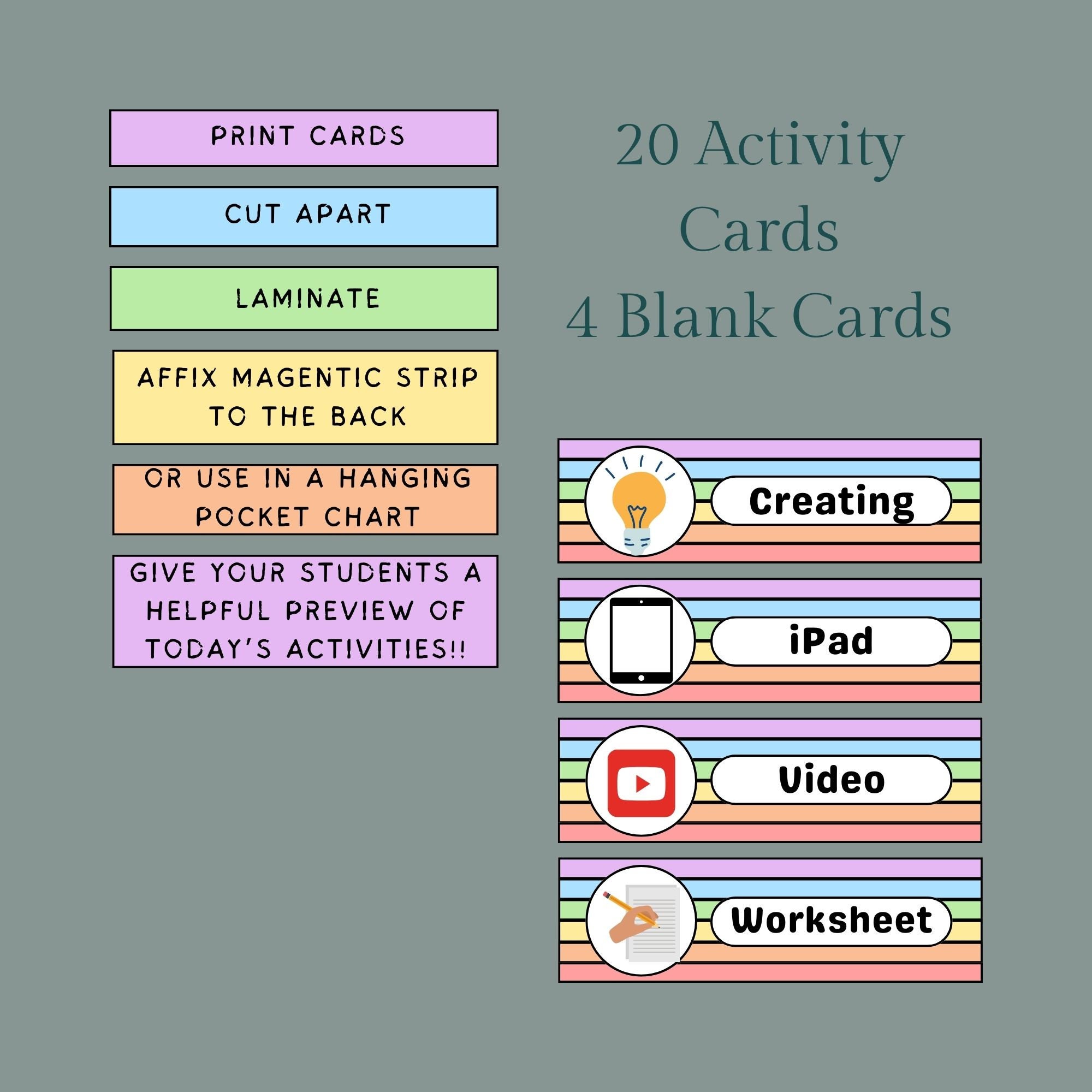 Music Room Visual Schedule Cards, Printable Elementary Music Room Decor ...