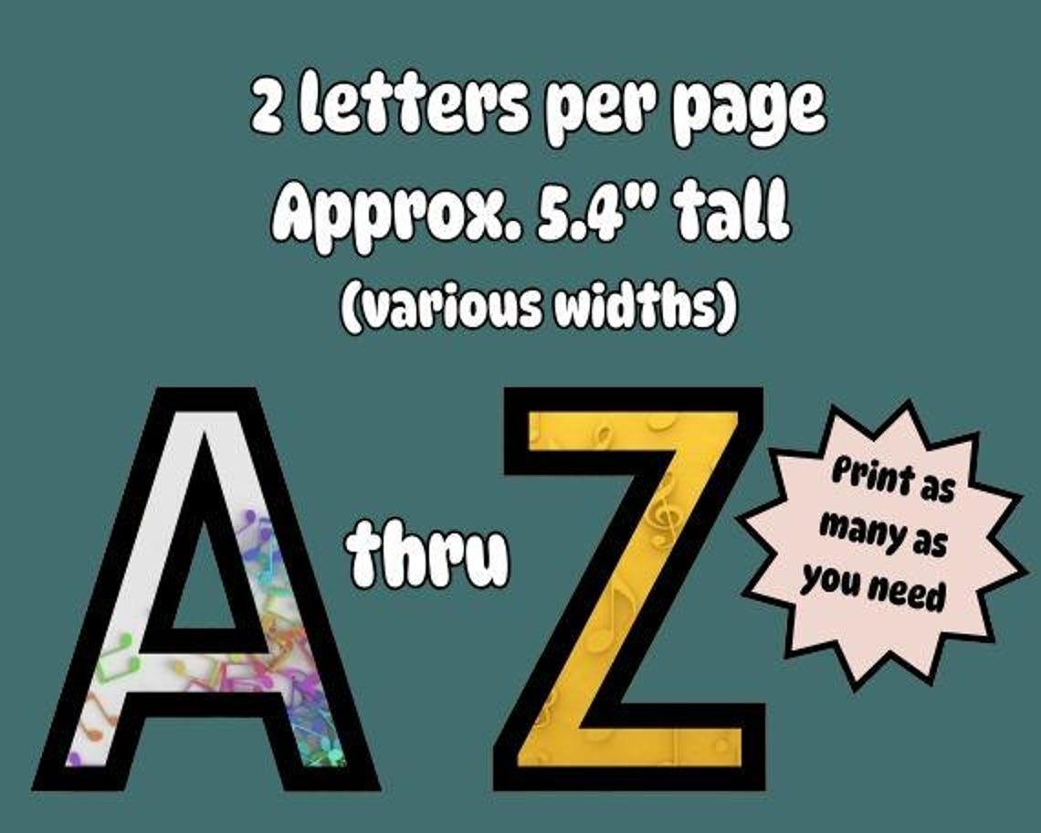 Bulletin Board Letters for Music Room | Printable Letters for Bulletin ...