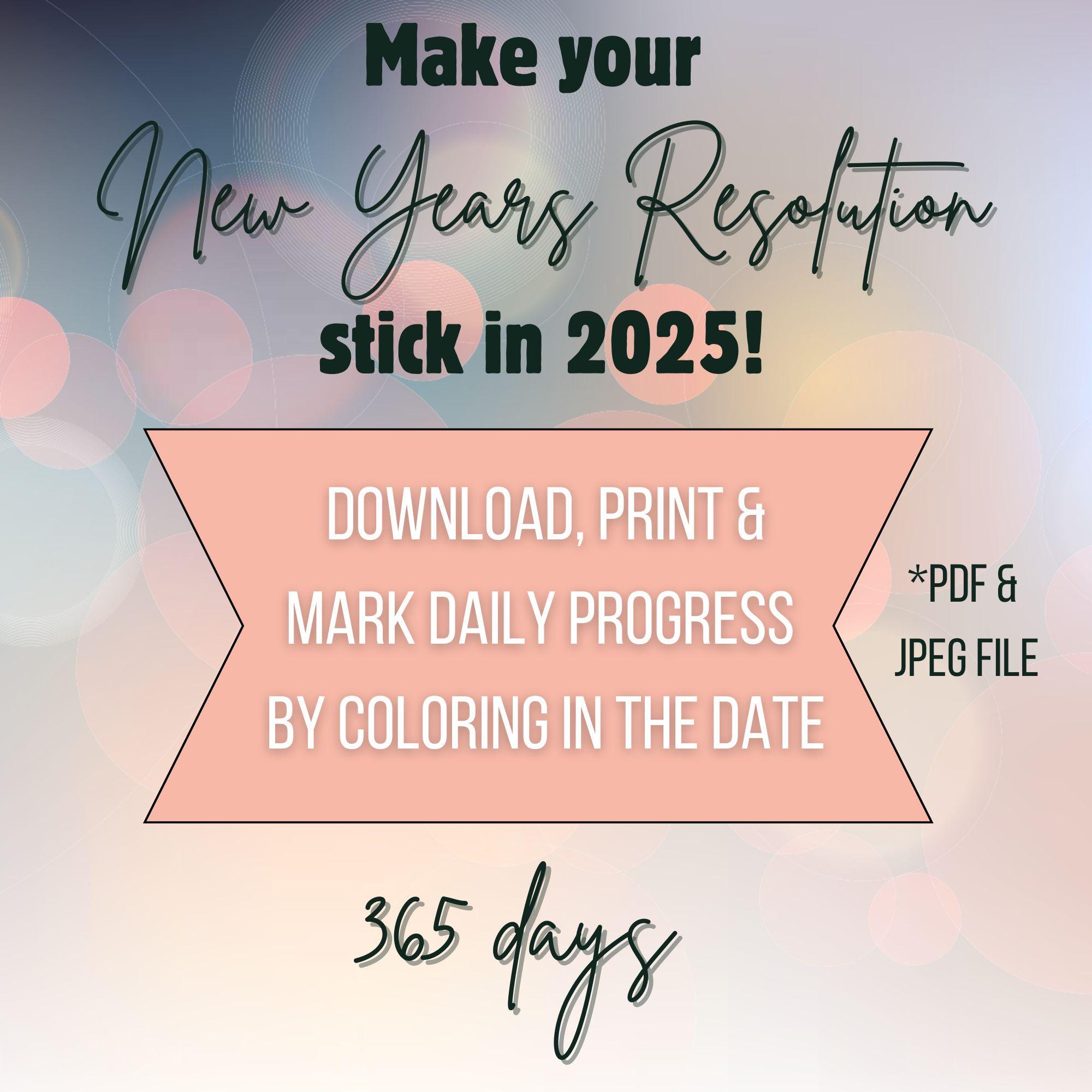 2025 New Years Resolution Printable Habit Tracker | Goal Setting ...