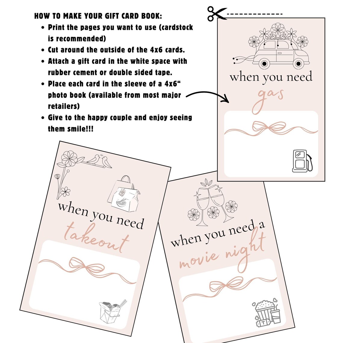 Printable Wedding Gift Card Book | Newlywed Gift Minimalist Design ...