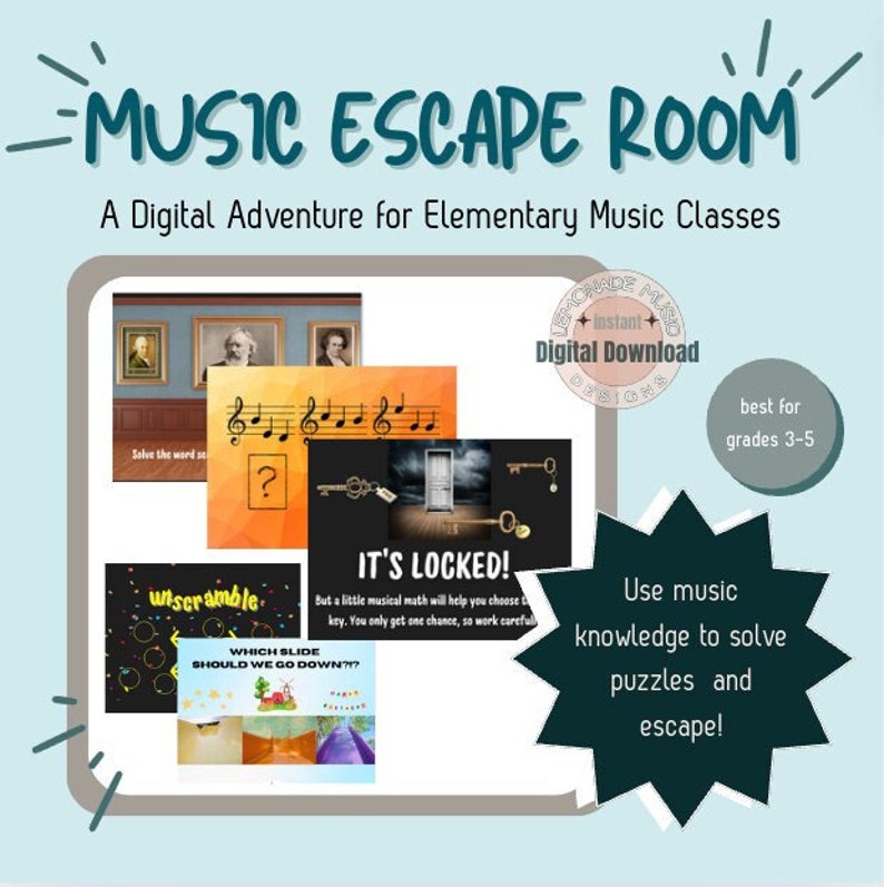 Digital Music Escape Room Elementary Music Classroom Activity, Music ...