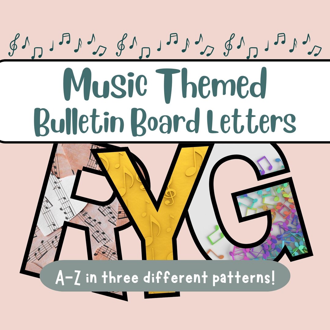Bulletin Board Letters for Music Room | Printable Letters for Bulletin ...