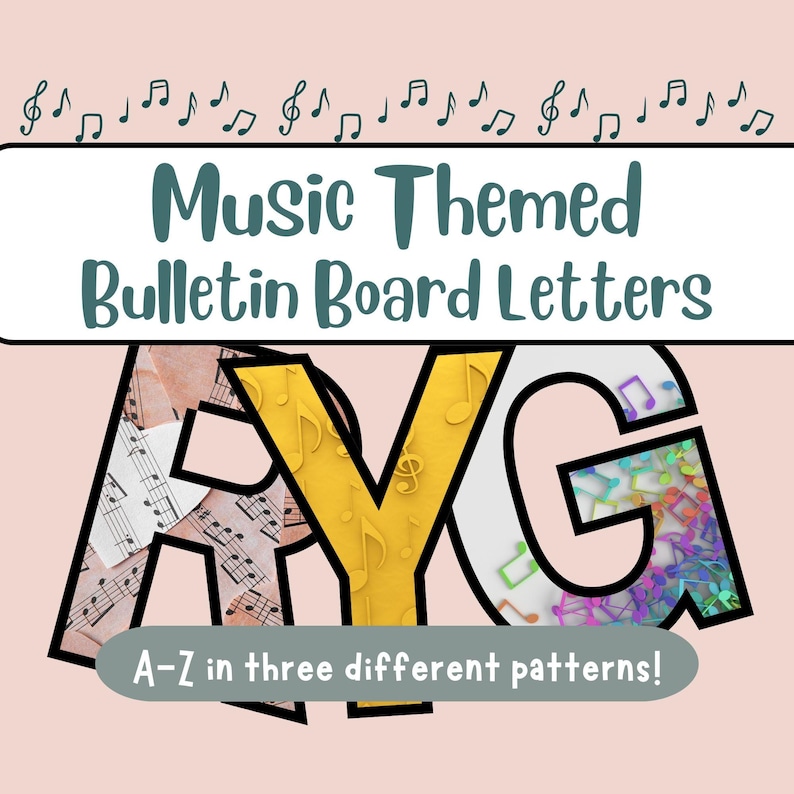 Bulletin Board Letters for Music Room | Printable Letters for Bulletin ...