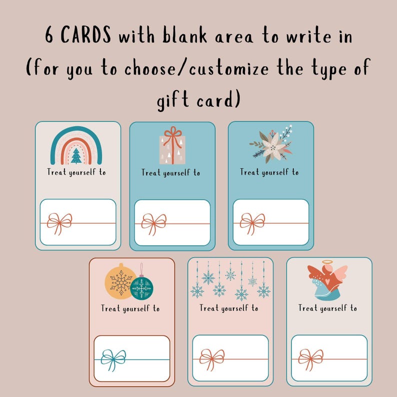 Build Your Own Christmas Gift Card Book | Boho Colors Printable Gift ...