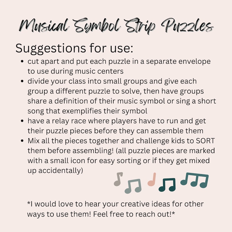 Musical Symbol Puzzles for Elementary Music, Music Centers Activity ...