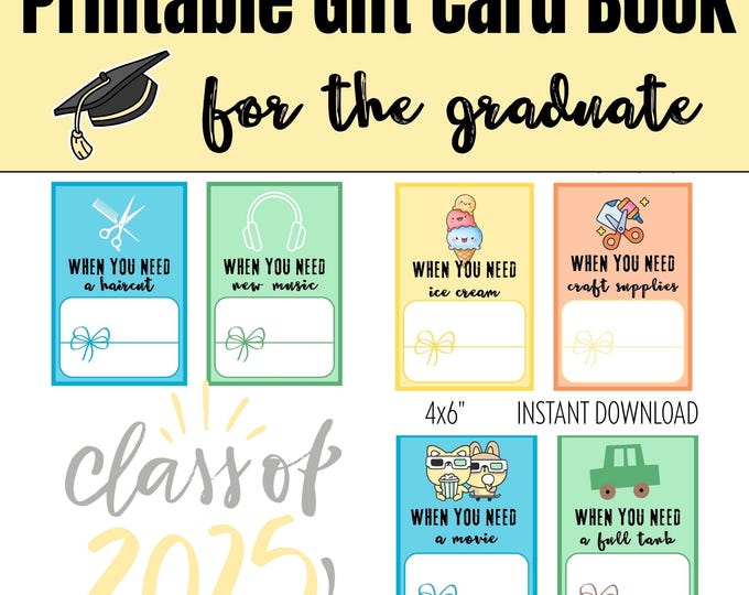 Graduation Gift Card Book | Printable Gift Card Holders for Graduation ...
