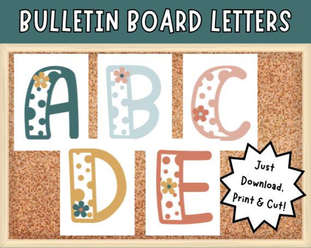 Boho Bulletin Board Letters for Classroom | Printable Letters for ...