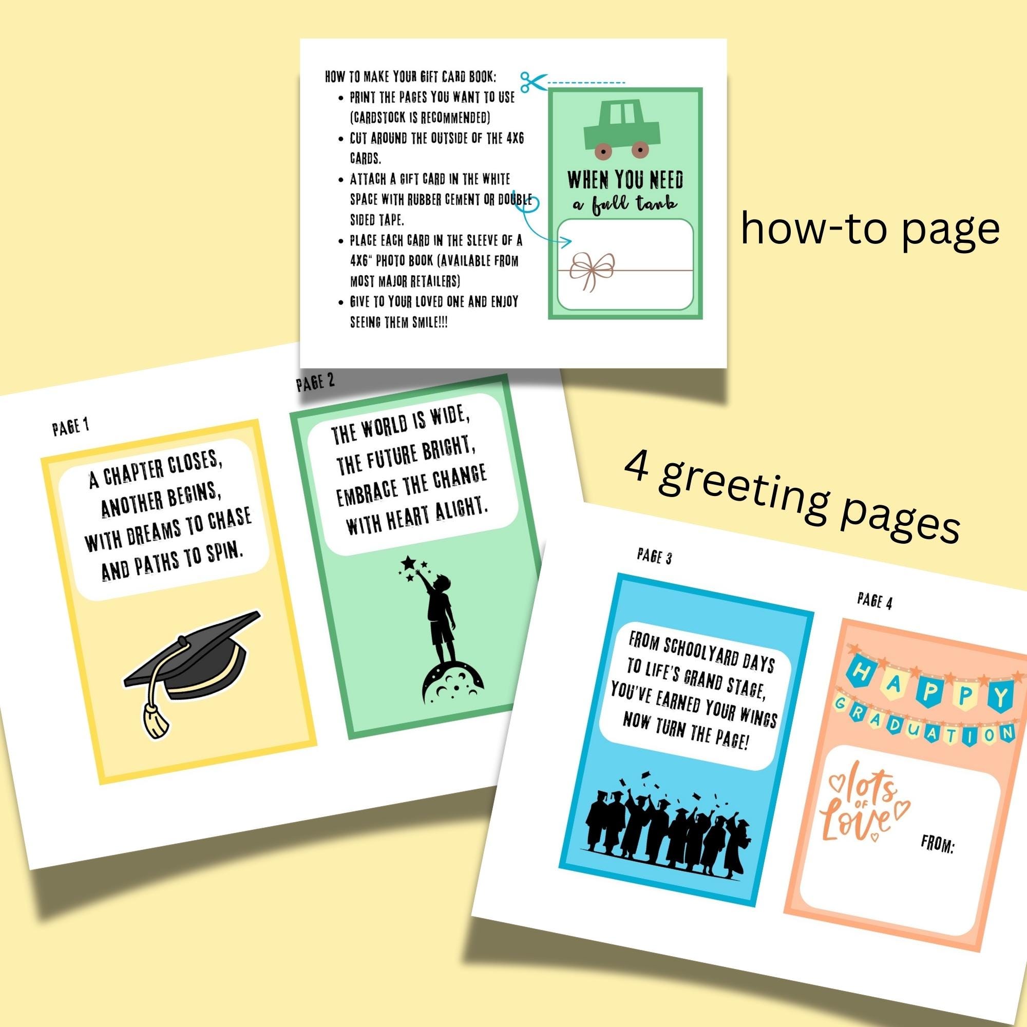 Graduation Gift Card Book | Printable Gift Card Holders for Graduation ...