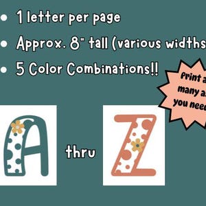 Boho Bulletin Board Letters for Classroom | Printable Letters for ...