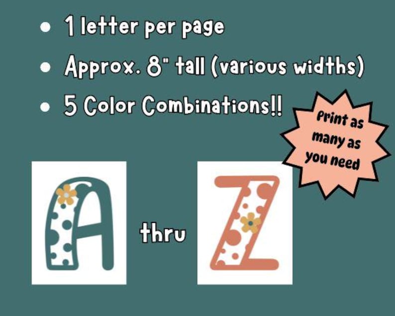 Boho Bulletin Board Letters for Classroom | Printable Letters for ...