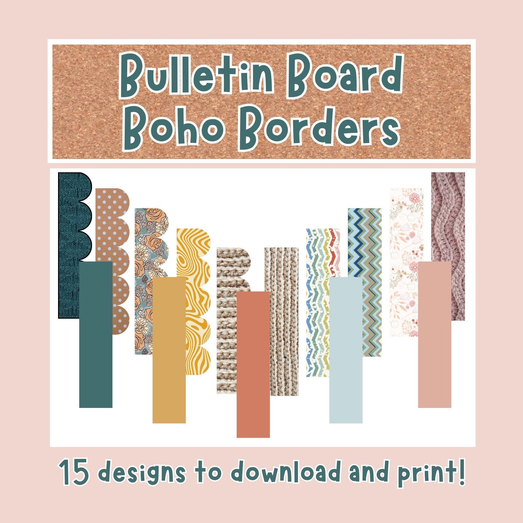 Printable Boho Bulletin Board Borders | Instant Digital Download ...