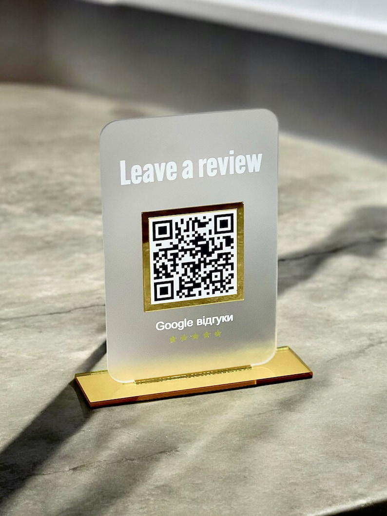 QR Code Sign, Google QR Code, Google Review Plaque, Google Card, Small ...