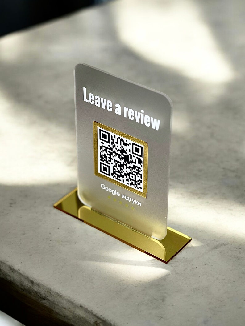 QR Code Sign, Google QR Code, Google Review Plaque, Google Card, Small ...