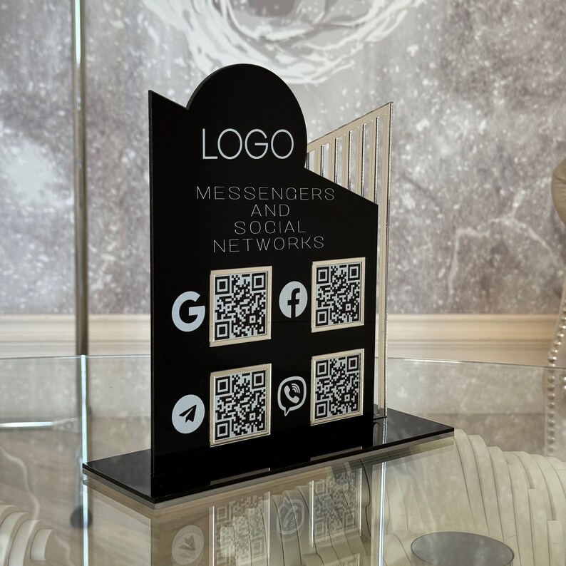 Multi QR Code Business Social Media Sign Instagram Facebook Web Social ...