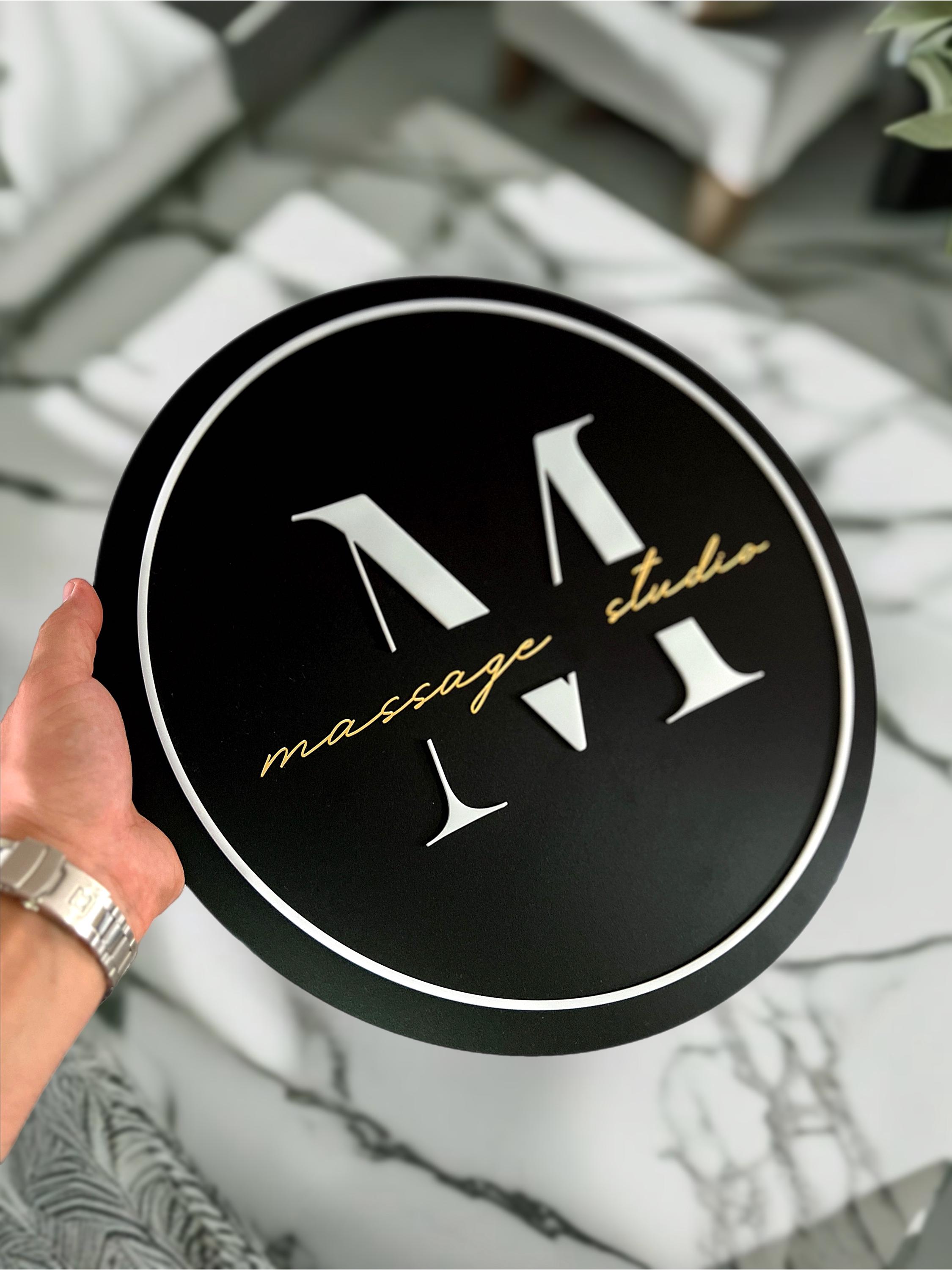 Luxurious Round Logo 3D Sign Custom Acrylic Business Office Storefront ...