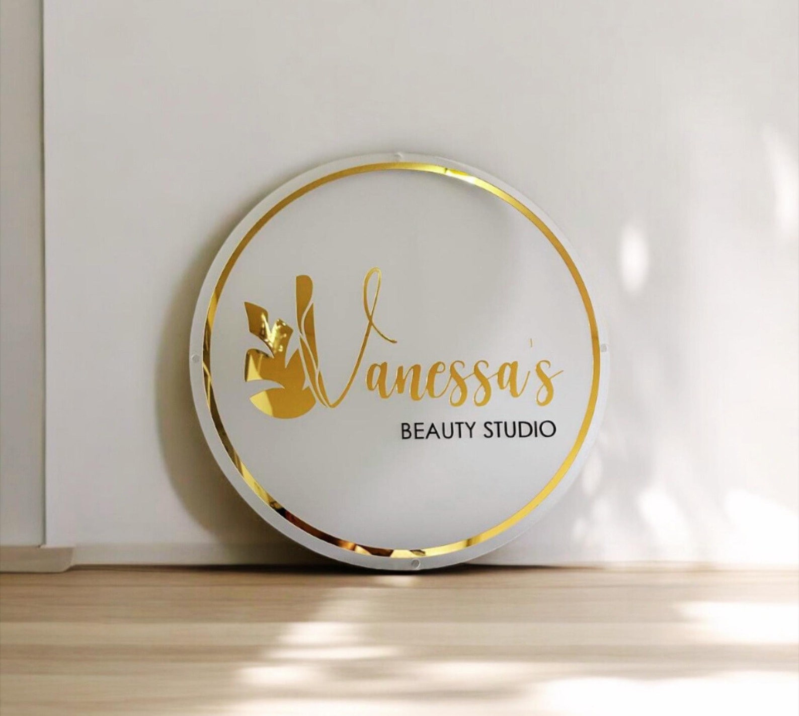 Luxurious Round Logo 3D Sign Custom Acrylic Business Office Storefront ...