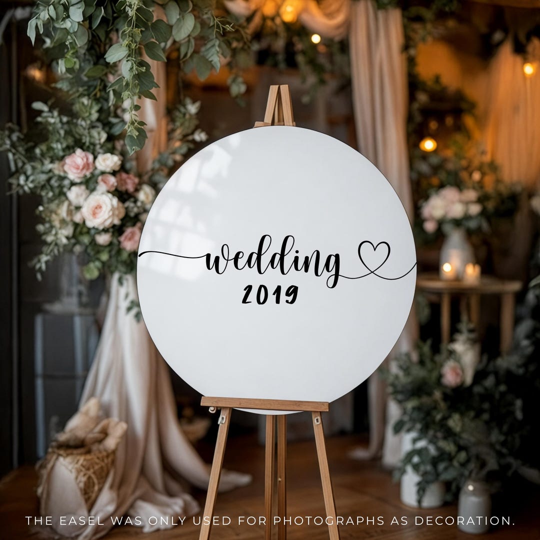 Custom Acrylic Wedding Sign, Personalized Reception Sign, Round Wedding ...