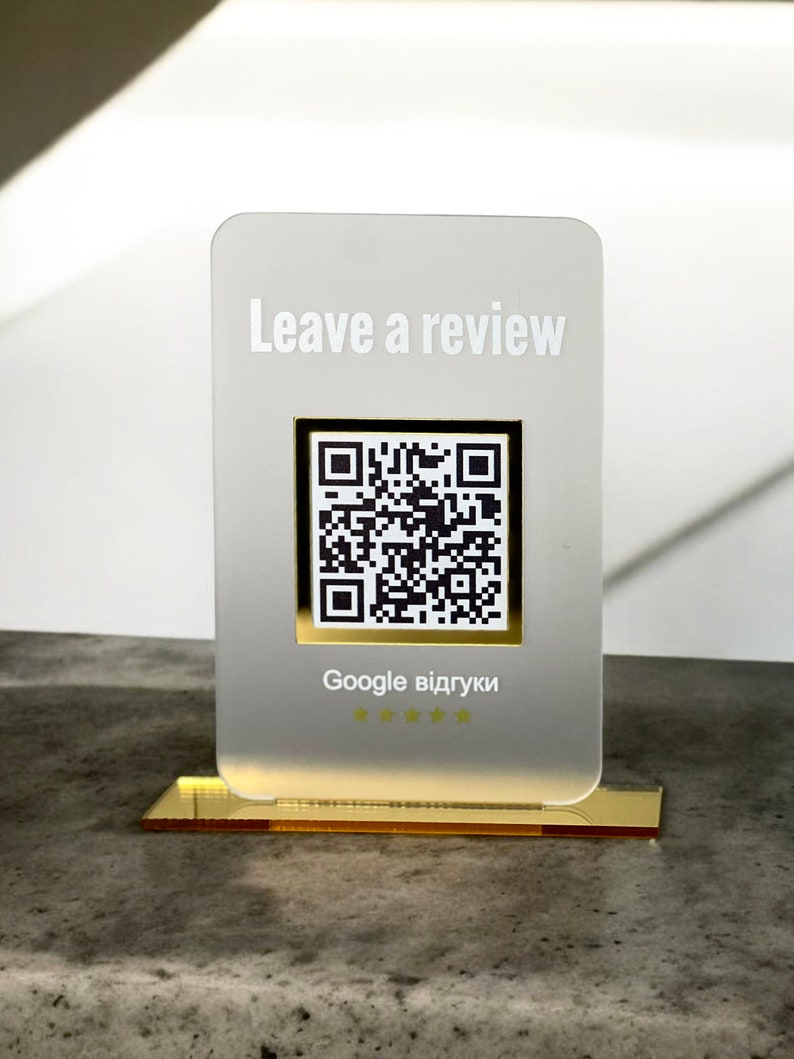 QR Code Barcode Scan NFC Google Review Stand Business Review Link or ...