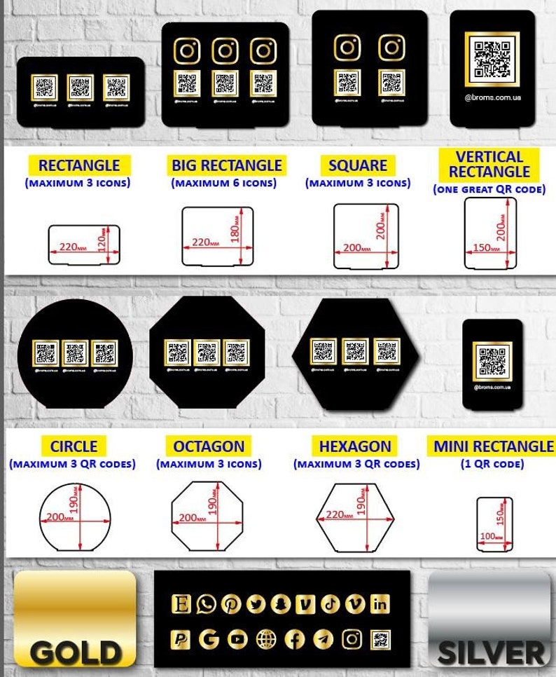 Social Media QR Code Sign, Custom Logo Acrylic Sign, Web Social Media ... Social Media QR Code Sign, Custom Logo Acrylic Sign, Web Social Media ...