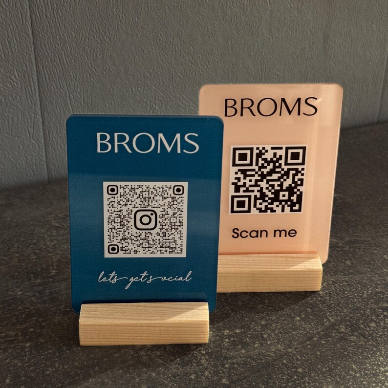Mini QR Code Acrylic Sign for Cafes, Personalized Scan Menu, Price List ...