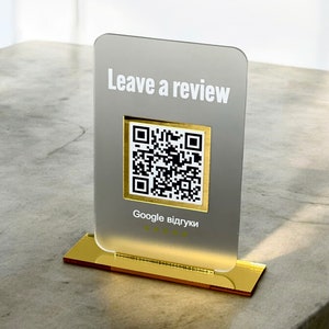 QR Code Sign, Google QR Code, Google Review Plaque, Google Card, Small ...