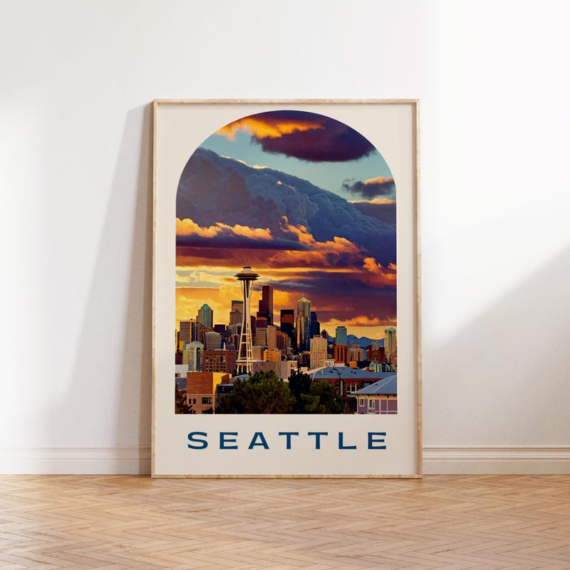 Seattle Poster - Etsy