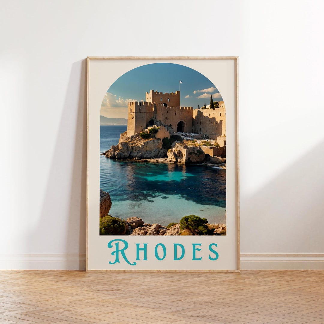 Rhodes Poster, Rhodes Wall Art, Greek Wall Art, Home Decor, Kitchen ...