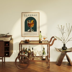 Sazerac, Last Minute Gift, French Quarter Art, Bartender Gift ...