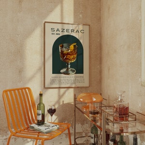 Sazerac, Last Minute Gift, French Quarter Art, Bartender Gift ...