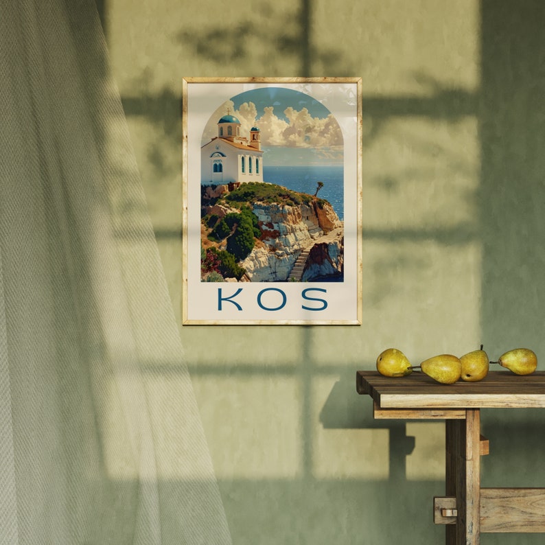 Kos Wall Art, Greece Poster, Crete Wall Art, Greece Poster Blue ...